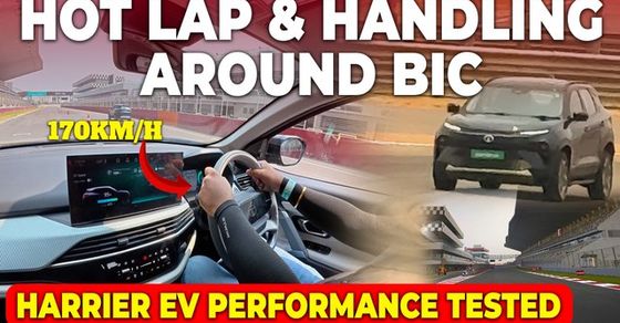 Tata Harrier EV Track Test At BIC | Hot Lap & Handling Review - Drivespark
