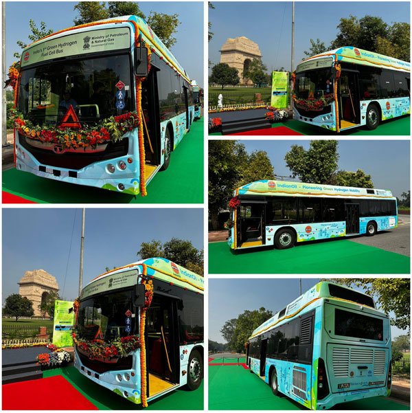India's First Green Hydrogen Fuel Cell Bus Launched देश की पहली ग्रीन हाइड्रोजन फ्यूल सेल बस ...