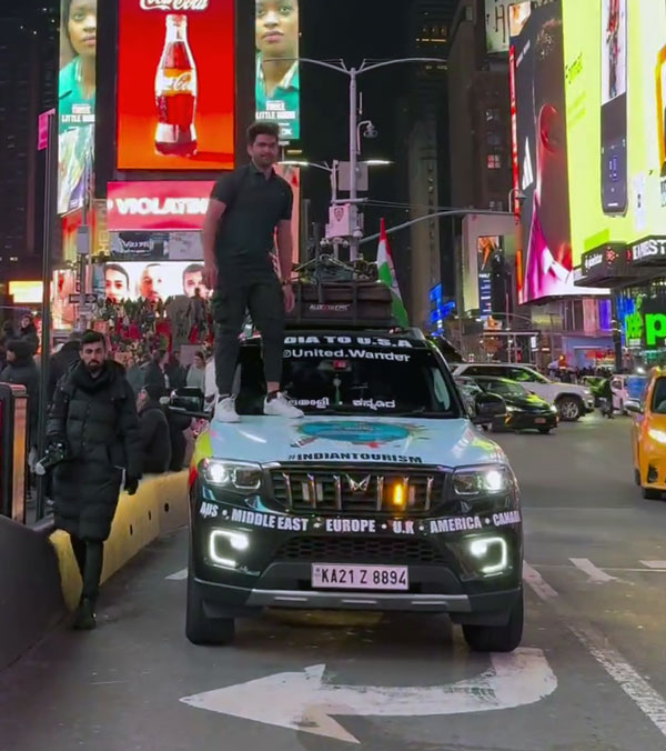 Youtuber Drive Mahindra Scorpio N India to US Hoists Indian Flag ...