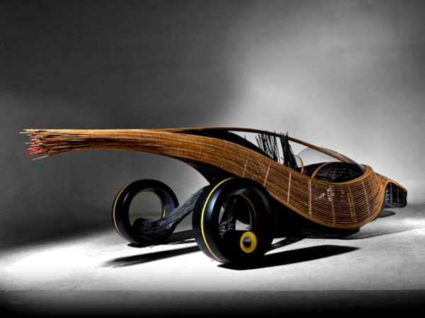 Futuristic Looking Handcrafted Bamboo Concept Car - DriveSpark