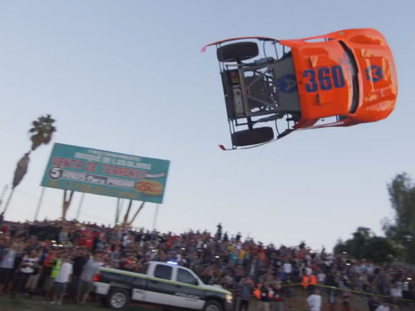 The First Ever 360 Degree Barrel Roll In A Truck - DriveSpark