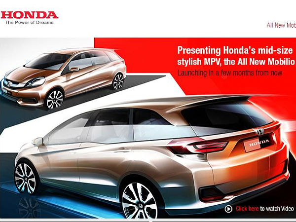 Honda Mobilio Previewed On Website, Launch In A Few Months - DriveSpark ...