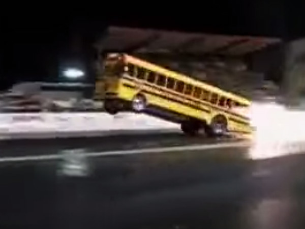 School Bus Popping A Wheelie On Dragstrip - DriveSpark