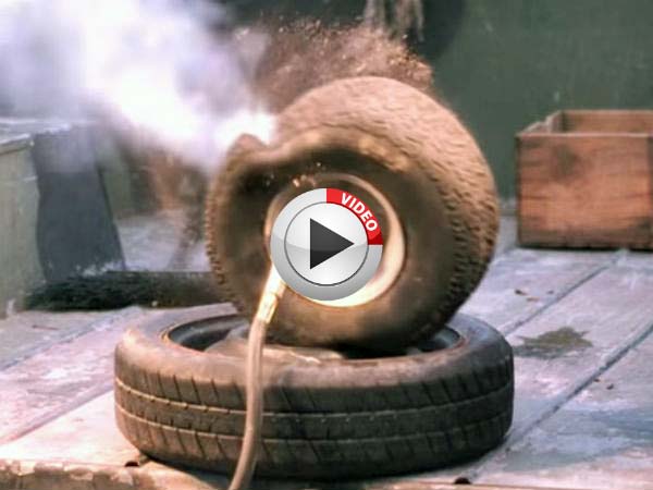 Watch A Tyre Explode Under Tremendous Pressure - DriveSpark