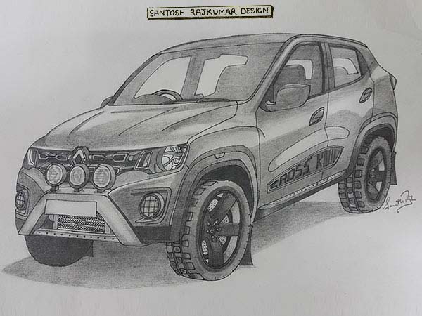 Renault Kwid Sketch: What A Renault ‘Cross Kwid’ Could Look Like ...