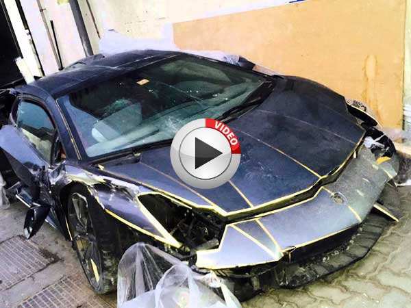 Completely Wrecked Lamborghini Aventador Sold In Dubai - Video - DriveSpark