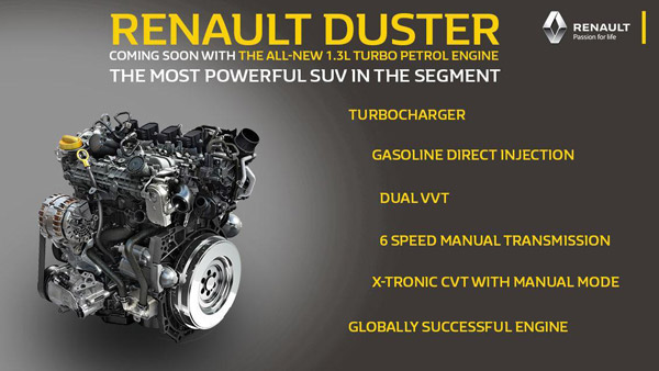 Renault Duster Turbo-Petrol Engine Teased Ahead Of Launch: Specs ...