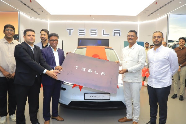 First Tesla Model Y Delivered in India To Maharashtra Transport ...