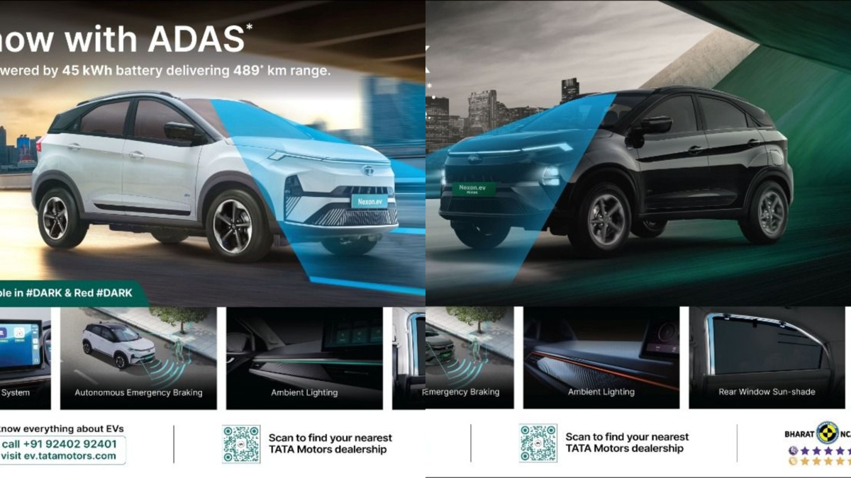 Tata Nexon EV Launched at ₹17.29 Lakh With Level-2 ADAS - Dark & Red Dark Variants Also ...