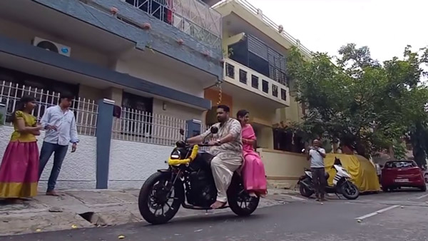 Tharun Sudhir, Sonal Do Jolly Ride In Harley-Davidson X440 । ಬೈಕ್‌ನಲ್ಲಿ ...