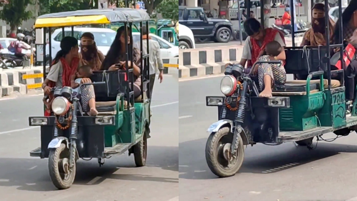 Woman Driving Auto Rickshaw With Her Toddler: கைகுழந்தை உடன் ரிக்‌ஷா ...