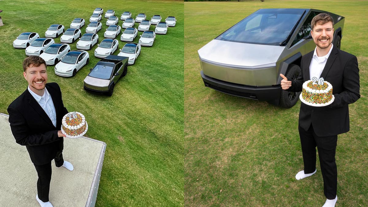 Youtuber MrBeast Giving 26 Tesla Electric Cars To His Followers ...