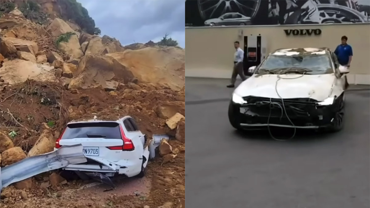 Volvo V60 Car Remains Drivable Even After Crushed By Landslide ...